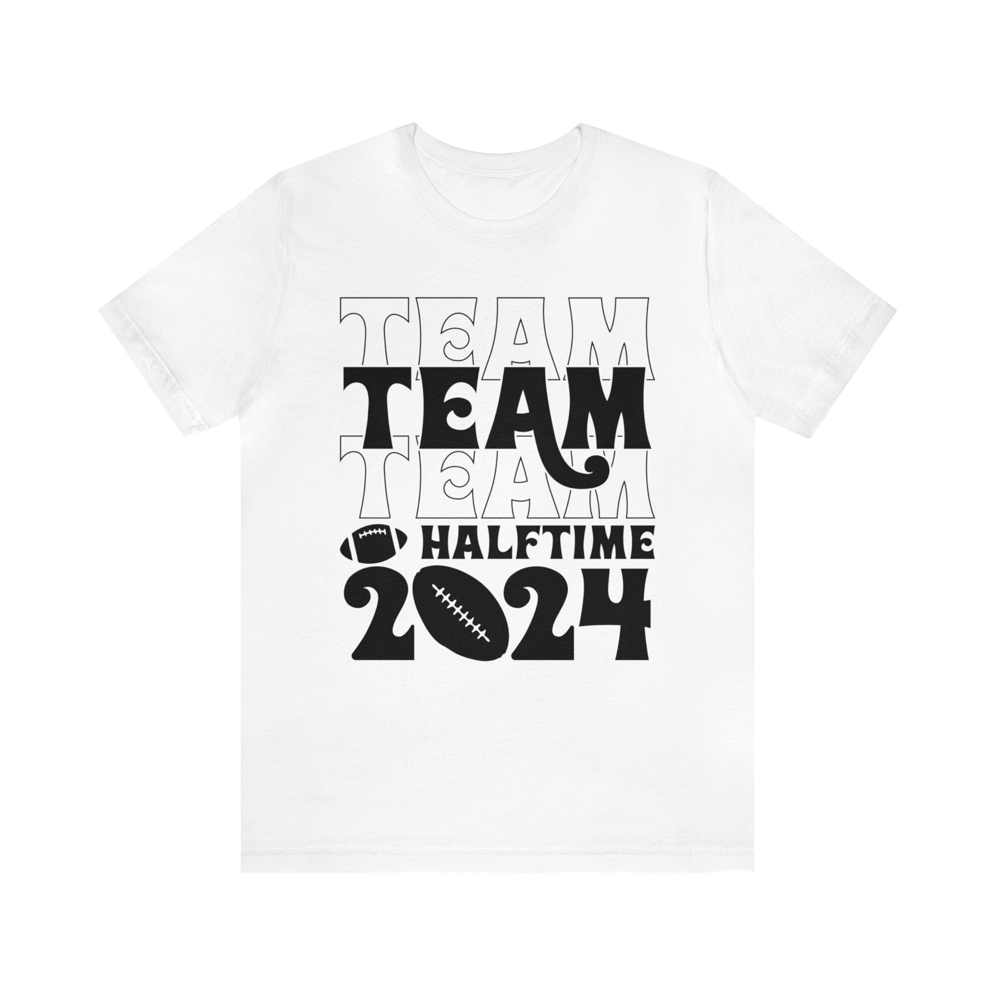 Team Halftime 2024 Repeating Word Design Football Party T-shirt, BC3001 ...