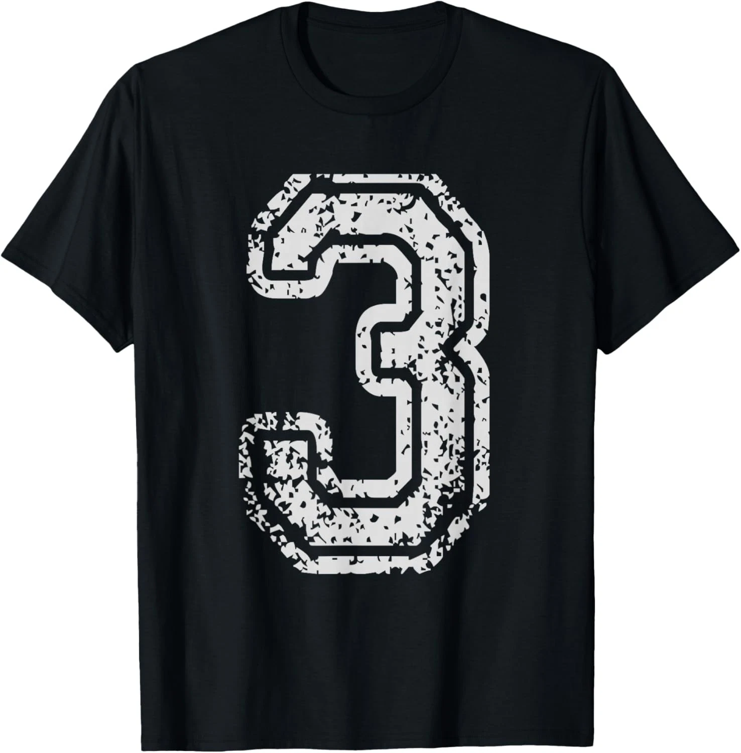 Team Jersey Uniform Number 3 Three School Sport Birthday Graphic Unisex ...