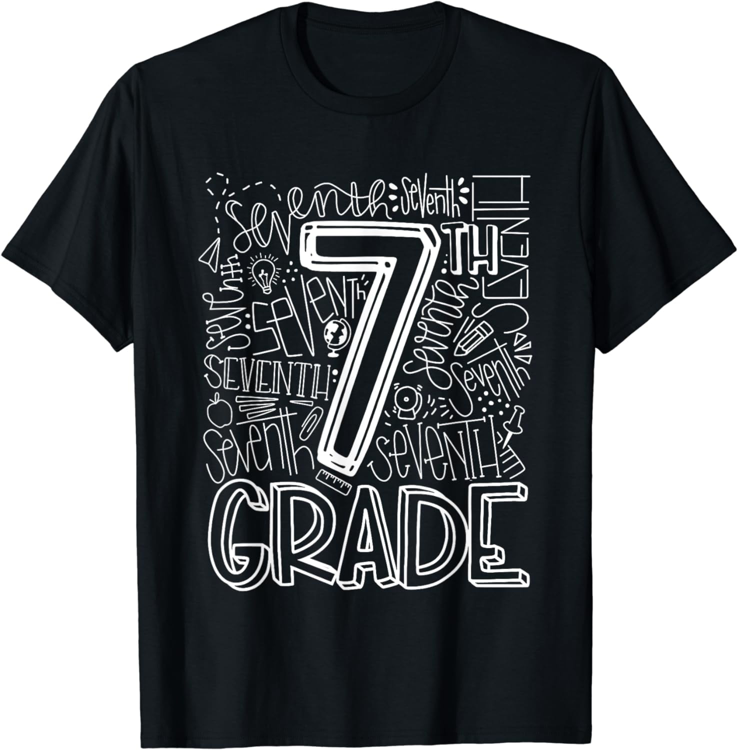 Team Kid Teacher Back To School 7th Seventh Grade Typography T-Shirt ...