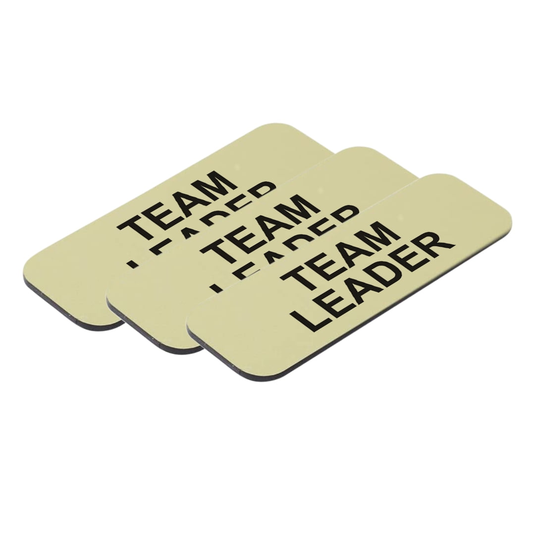 Team Leader 1 x 3" Name Tag, Brushed Gold (3 Pack) - Walmart.com