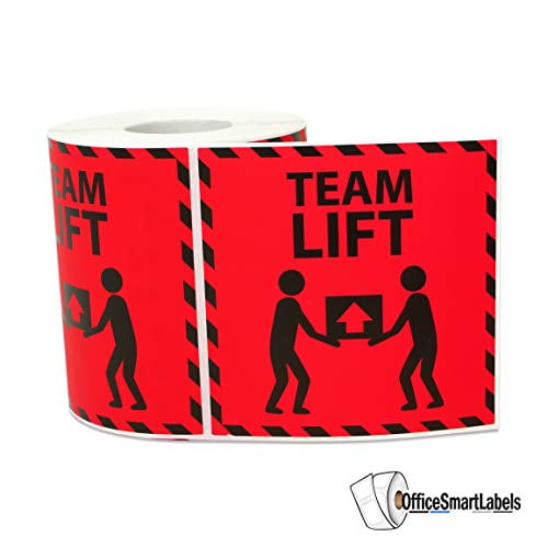 Team Lift Label Stickers - 3" x 3" Heavy Object Alert Home Moving Heavy ...