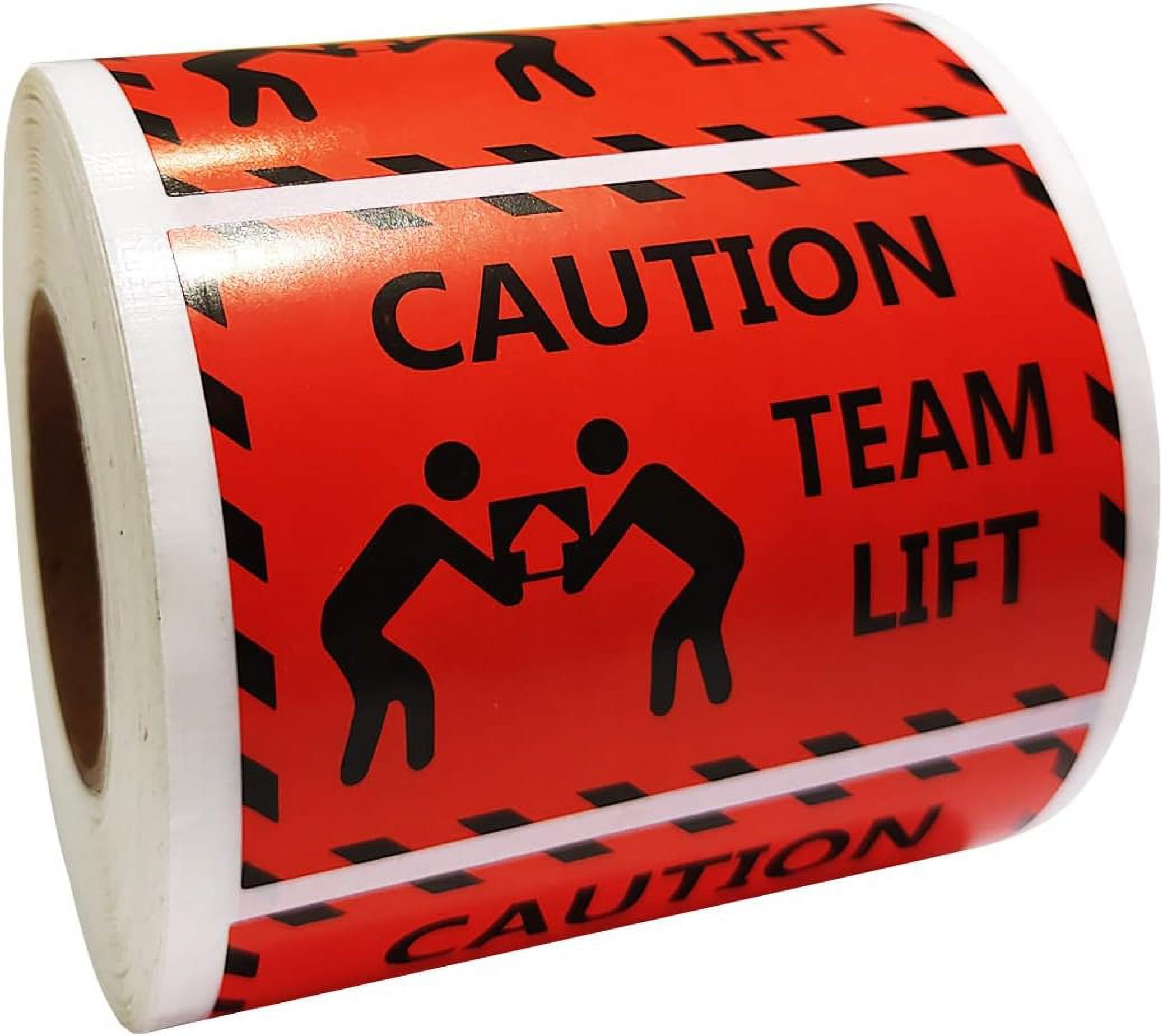 Team Lift Labels Stickers 2x3inch Caution Heavy Object Team Lift ...