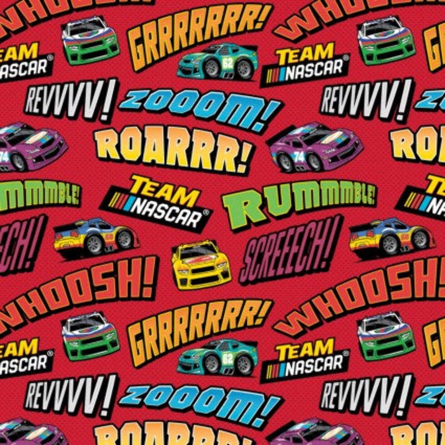 Team Nascar-Nascar Revvv Red Cotton Fabric - Walmart.com