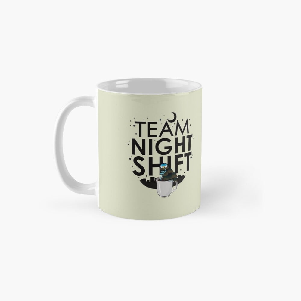 Team Night Shift with Coffee Owl (Black on White) Classic Mug - Walmart.com