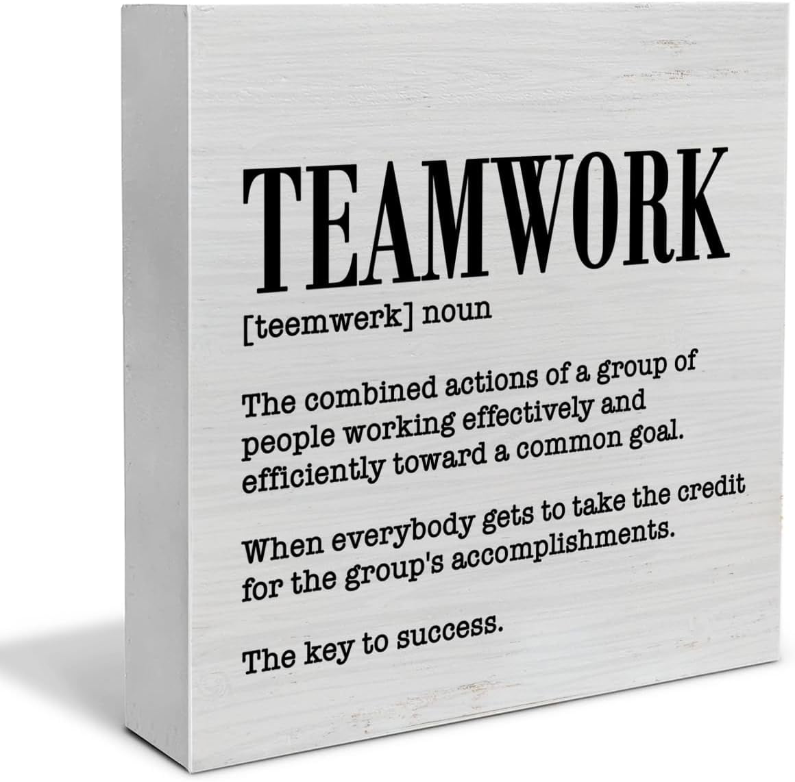 Team Office Decor Teamwork Definition Wooden Sign Home Office Decor 5x5 ...