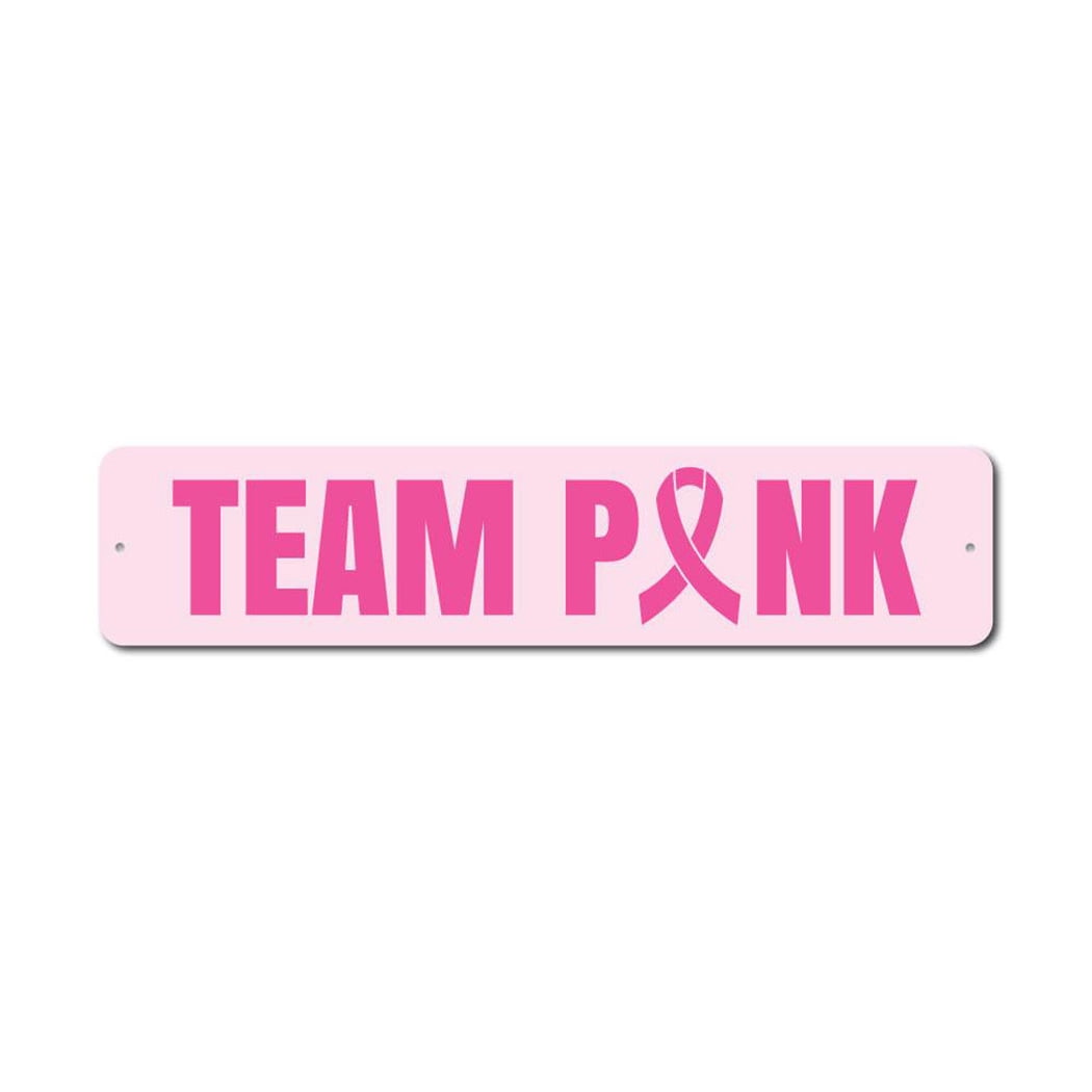 Team Pink Sign, Custom Support The Fight Against Breast Cancer Decor ...