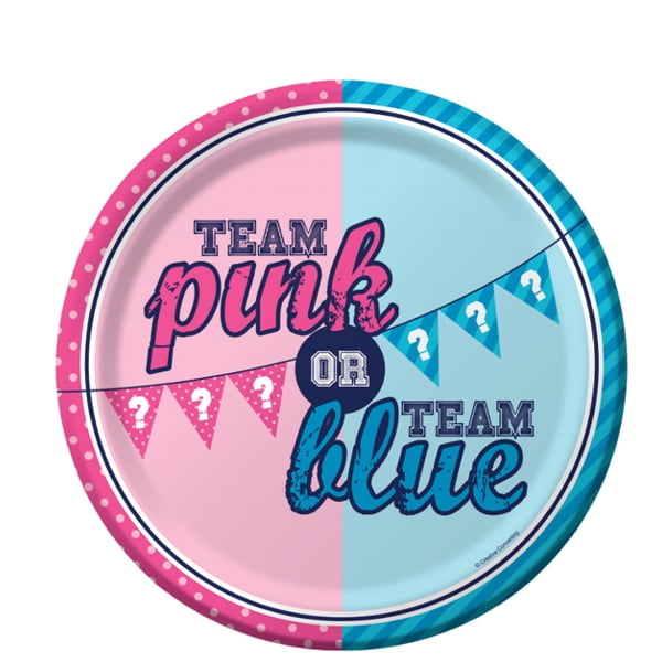 Team Pink Team Blue 7 inch Cake/Dessert Paper Plates (8 ct) - Walmart.com