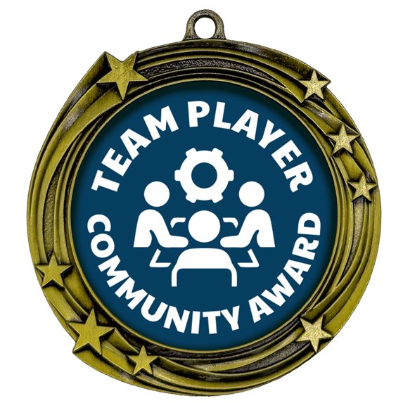 Team Player Community Award Star Design Medal | Volunteer and Community ...