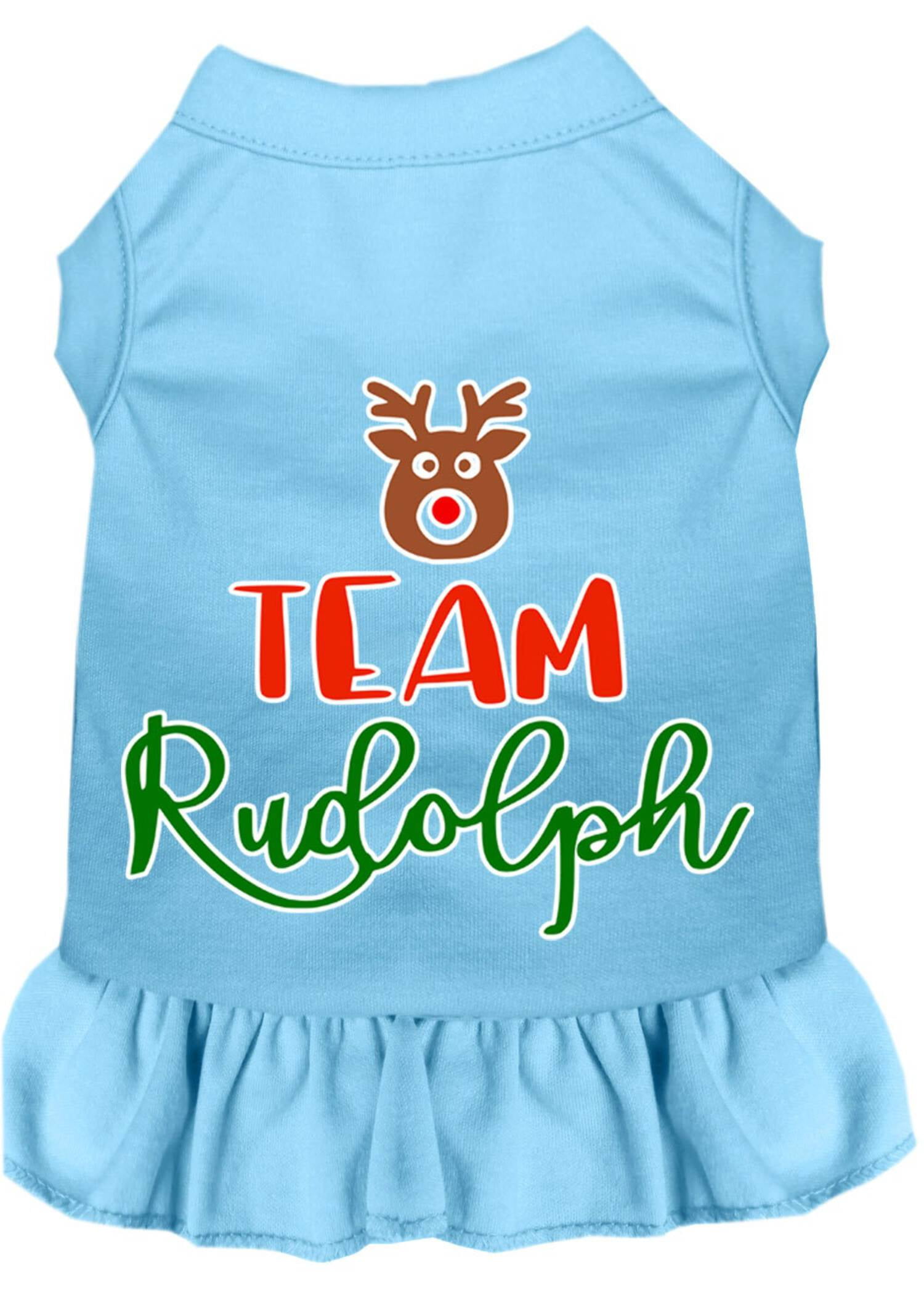 Christmas Pet Dog Cat Dress Screen Printed, "Team Rudolph" - Walmart.com