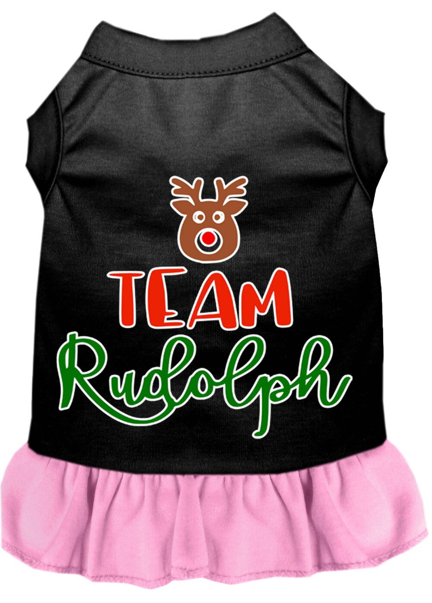 Christmas Pet Dog Cat Dress Screen Printed, "Team Rudolph" - Walmart.com