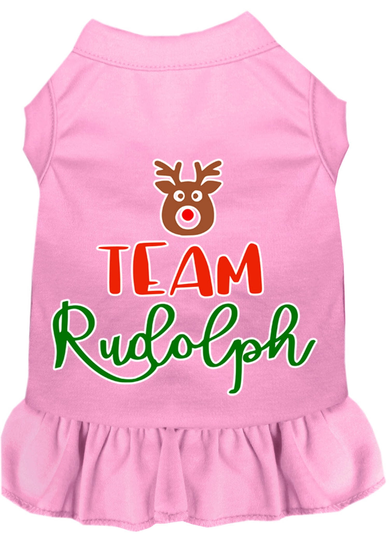 Christmas Pet Dog Cat Dress Screen Printed, "Team Rudolph" - Walmart.com