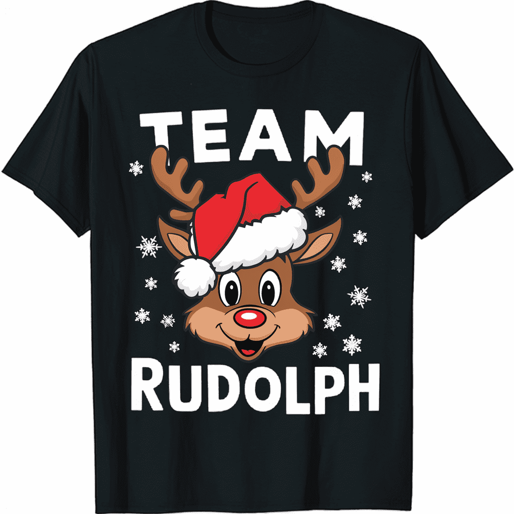 Team Rudolph Shirt The Red Nosed Reindeer Tee Christmas - Walmart.com