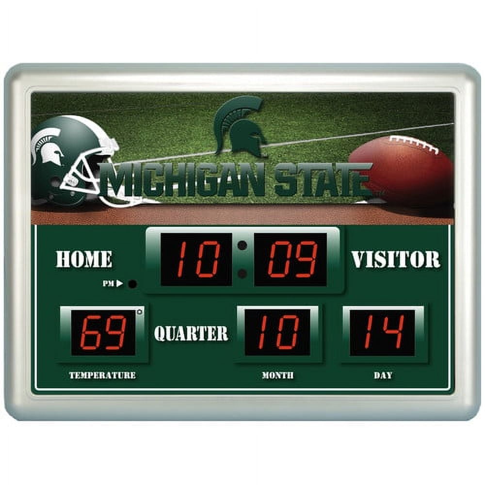 Team Sports America NCAA ScoreBoard Wall Clock with Thermometer ...