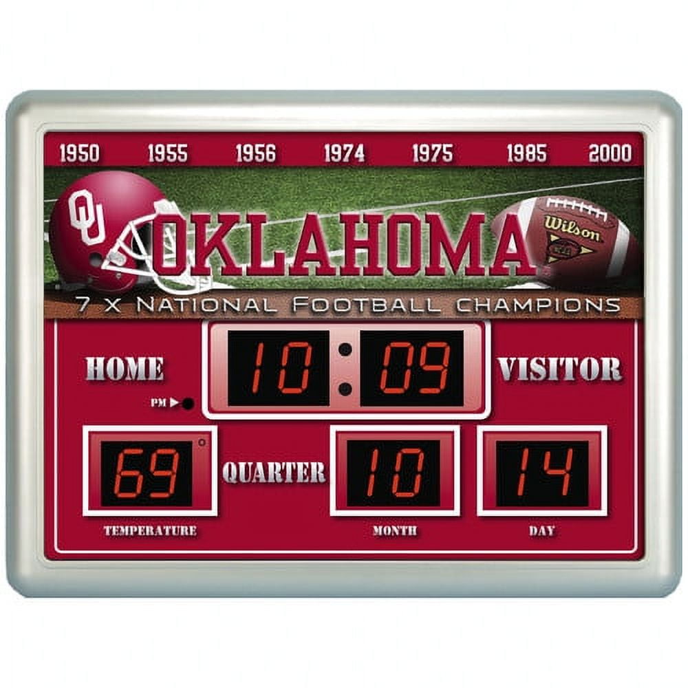 Team Sports America NCAA ScoreBoard Wall Clock with Thermometer ...