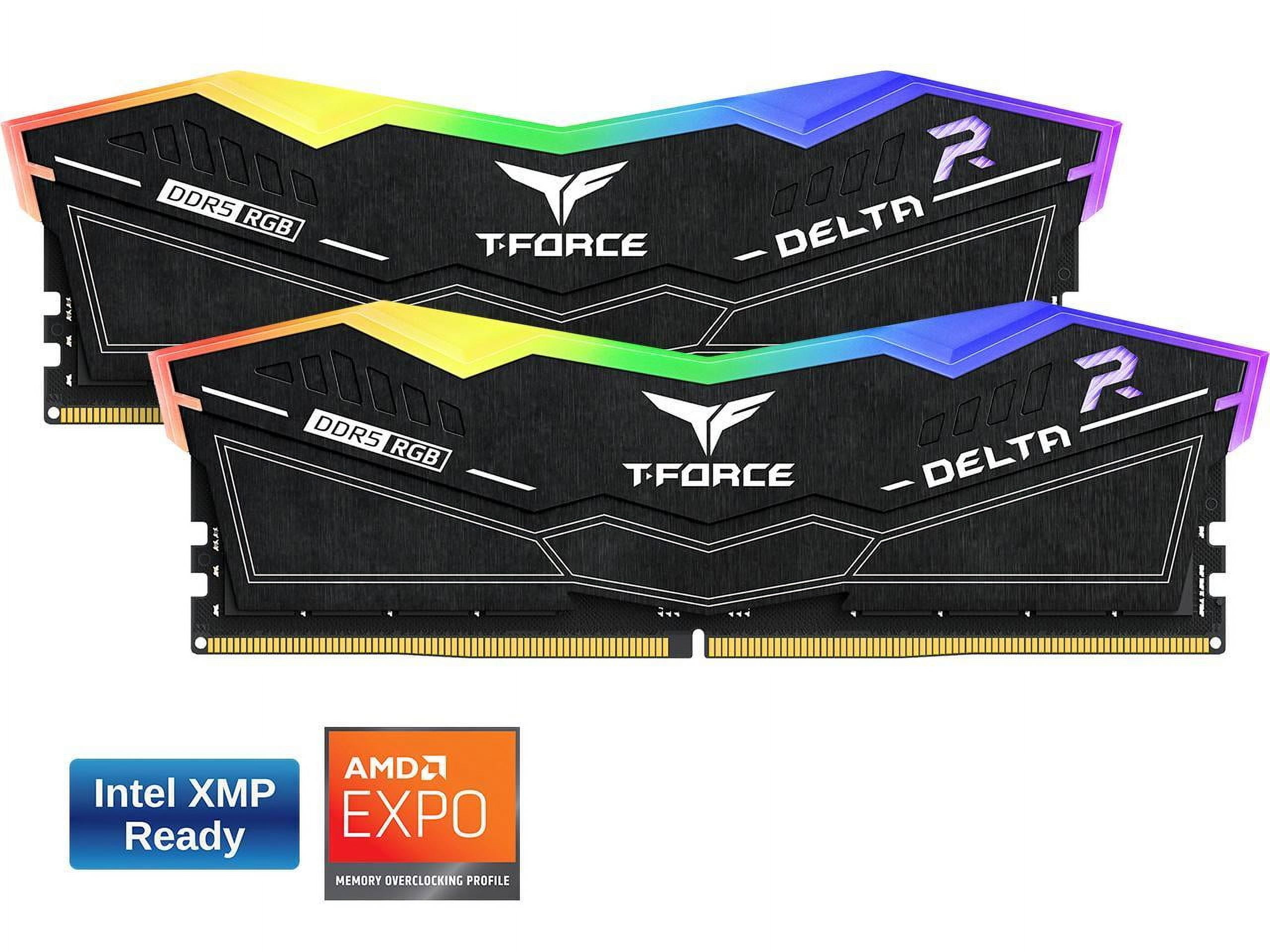 Team T-Force Delta RGB 32GB (2 x 16GB) 288-Pin DDR5 6400 Desktop Memory ...
