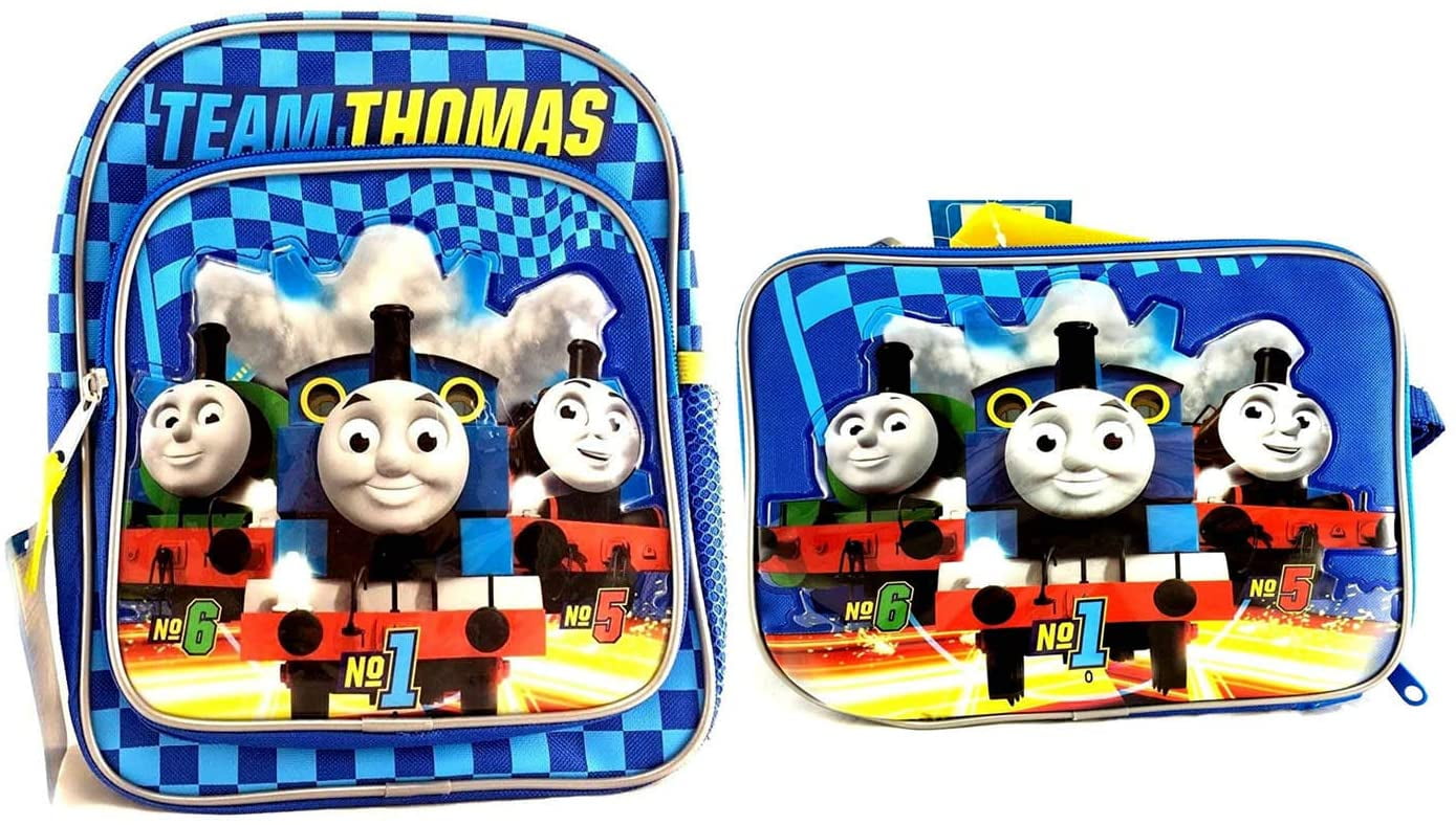 Team Thomas and Friends Blue Mini (10 Inch) School Backpack and Lunch ...