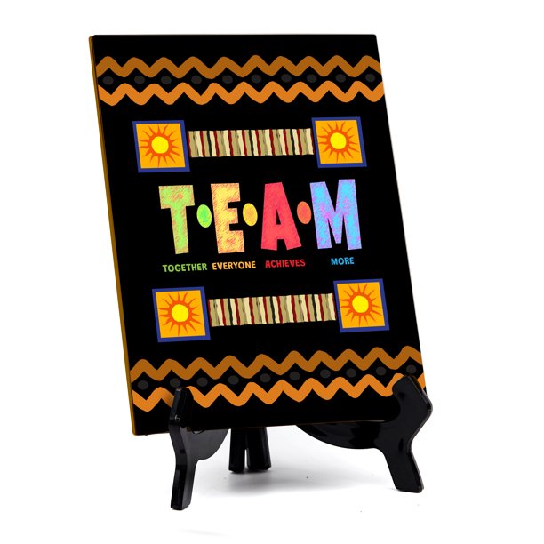 Team Together Everyone Achieves More Table Sign with Acrylic Stand (6x8 ...