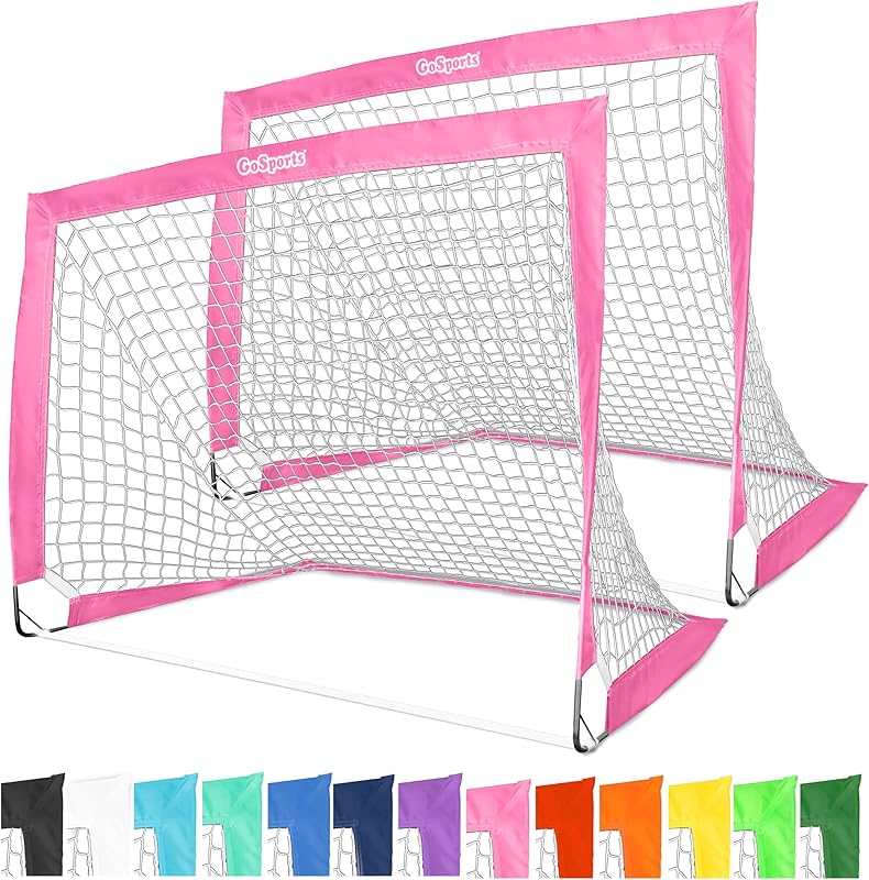 Team Tone 4 ft x 3 ft Portable Soccer Goals for Kids - Set of 2 Pop Up ...