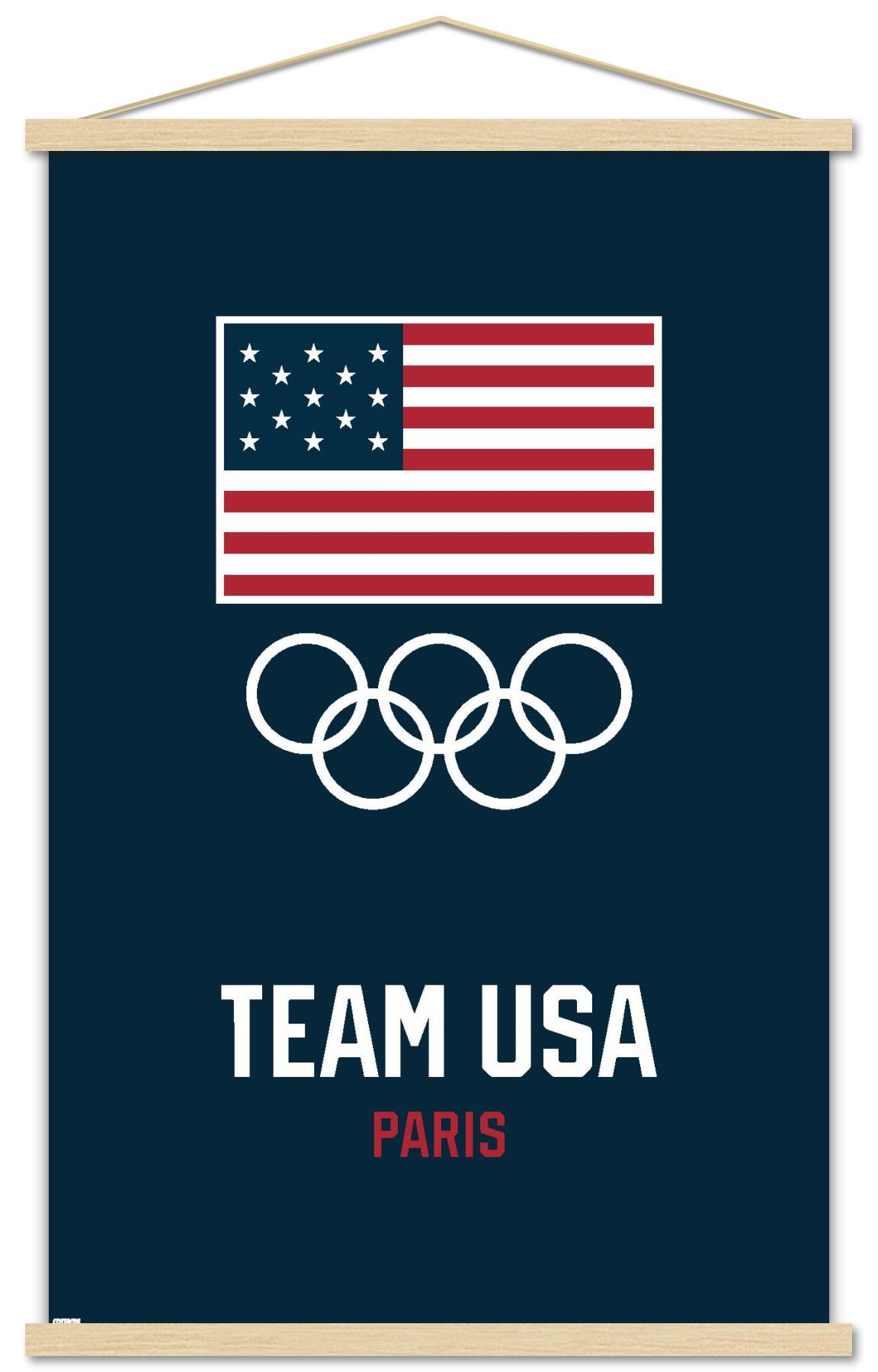 Team USA - Logo Blue Wall Poster with Magnetic Frame, 22.375" x 34" - Walmart.com