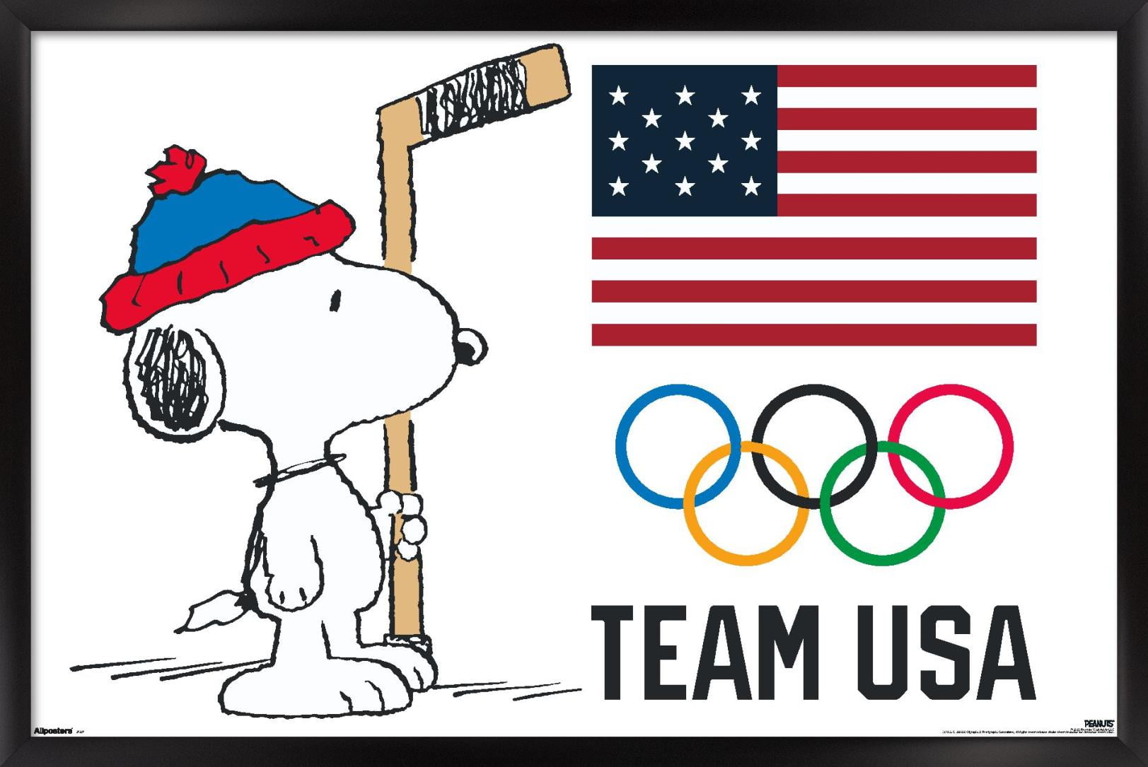 Team USA x Peanuts – Olympic Hockey Snoopy Wall Poster, 22.375" x 34 ...