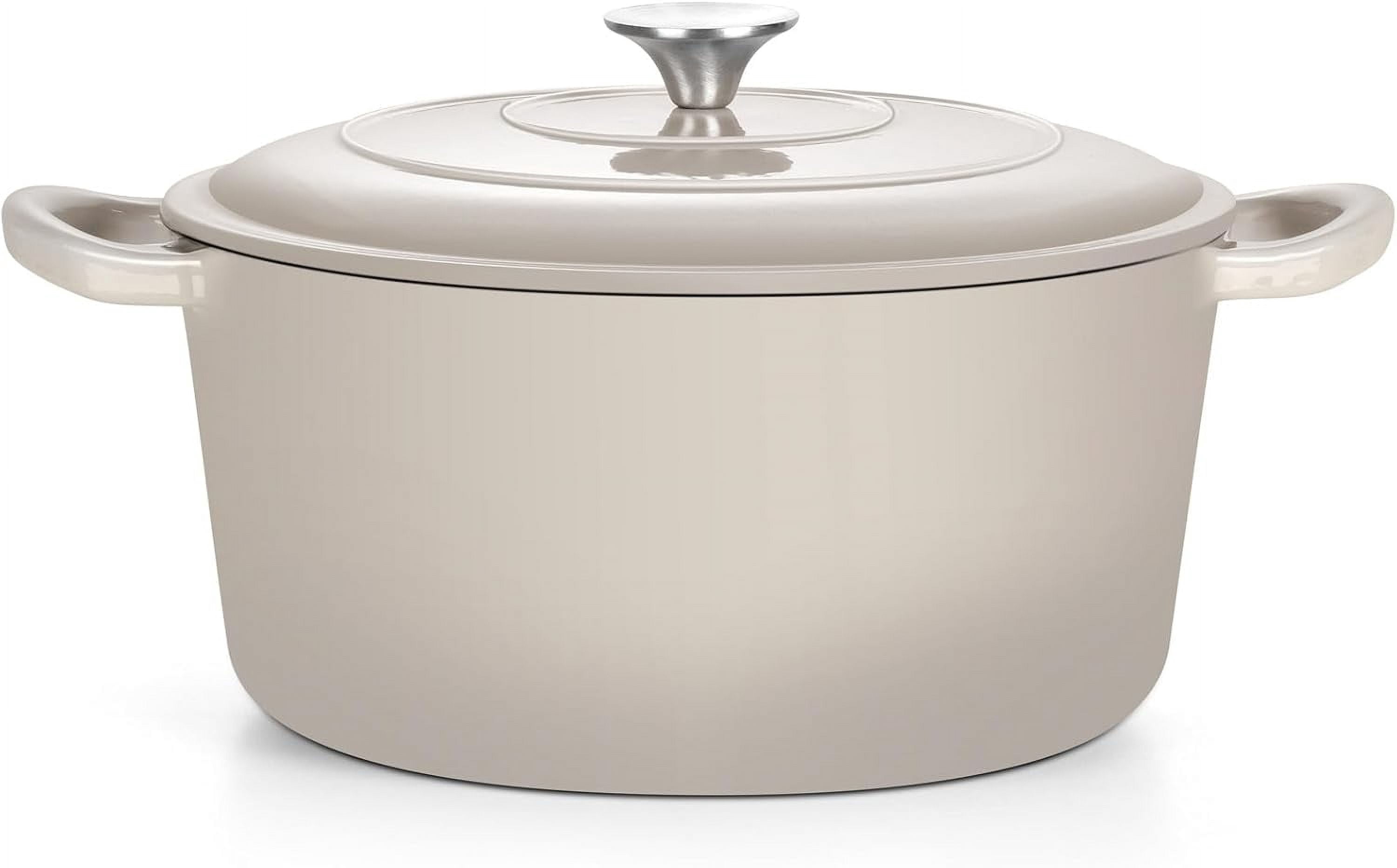 TeamFar Enameled Cast Iron Dutch Oven, 7qt Dutch Oven Pot Nonstick ...