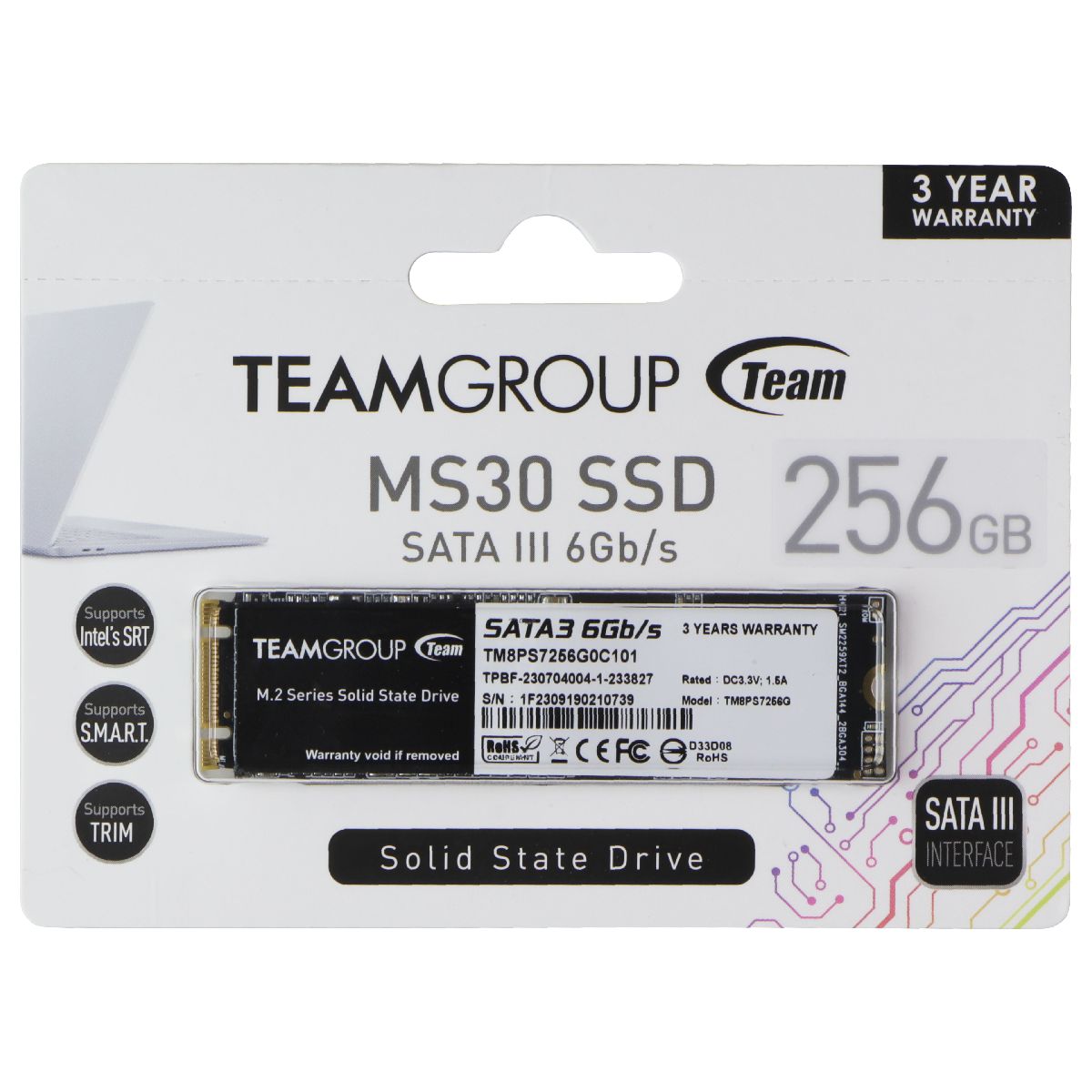 TeamGroup M.2 Solid State Drive - MS30 256GB SSD - SATA III 6GB/s ...