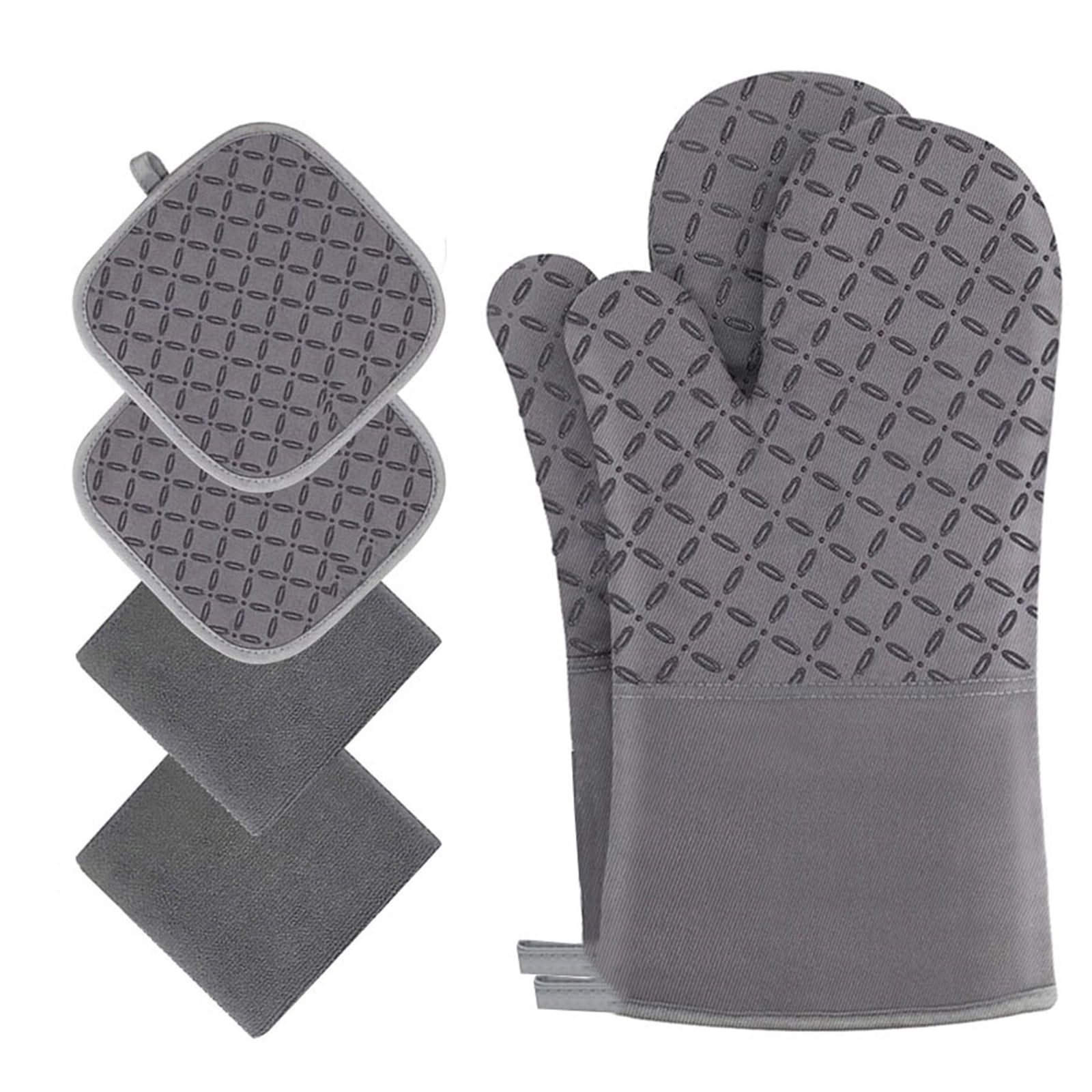 6PCS Oven Mitts and Pot Holders Sets, Non-Slip Silicone Mini Oven ...
