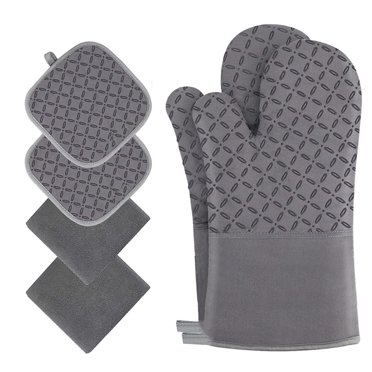 Ashton LLC Red Gingham Oven Mitts, Set of 2, 100% Polyester, Kitchen ...