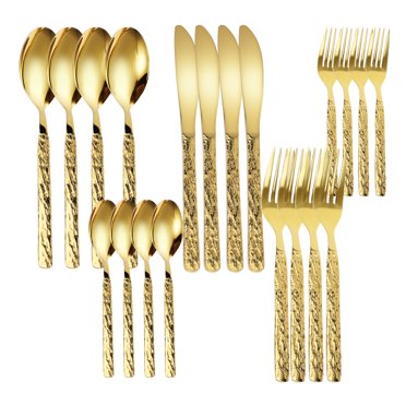 The Pioneer Woman Mazie Gold 20-Piece Flatware Set, Service for 4 ...