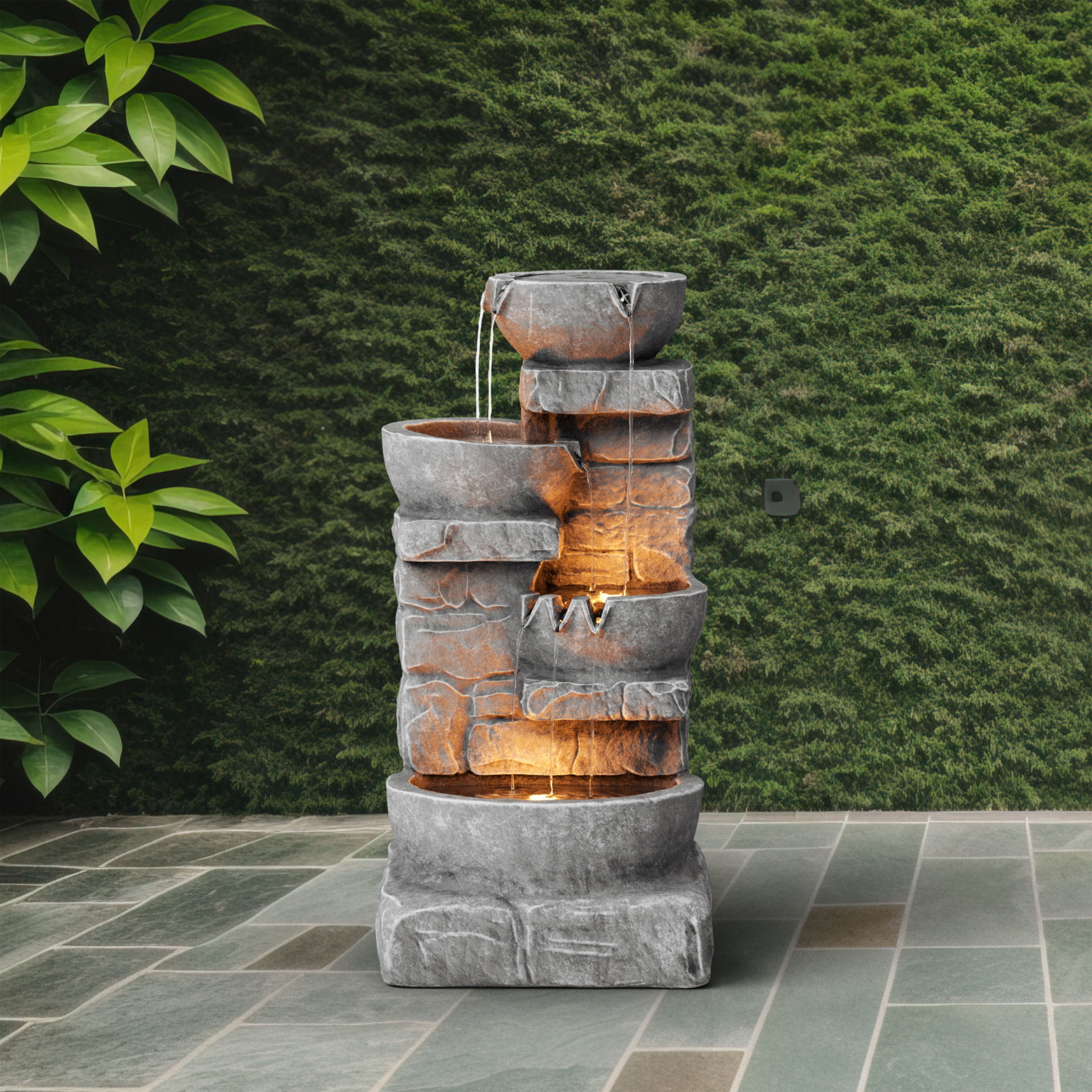 Teamson Home Cascading Stacked Stones Patio Water Nepal | Ubuy