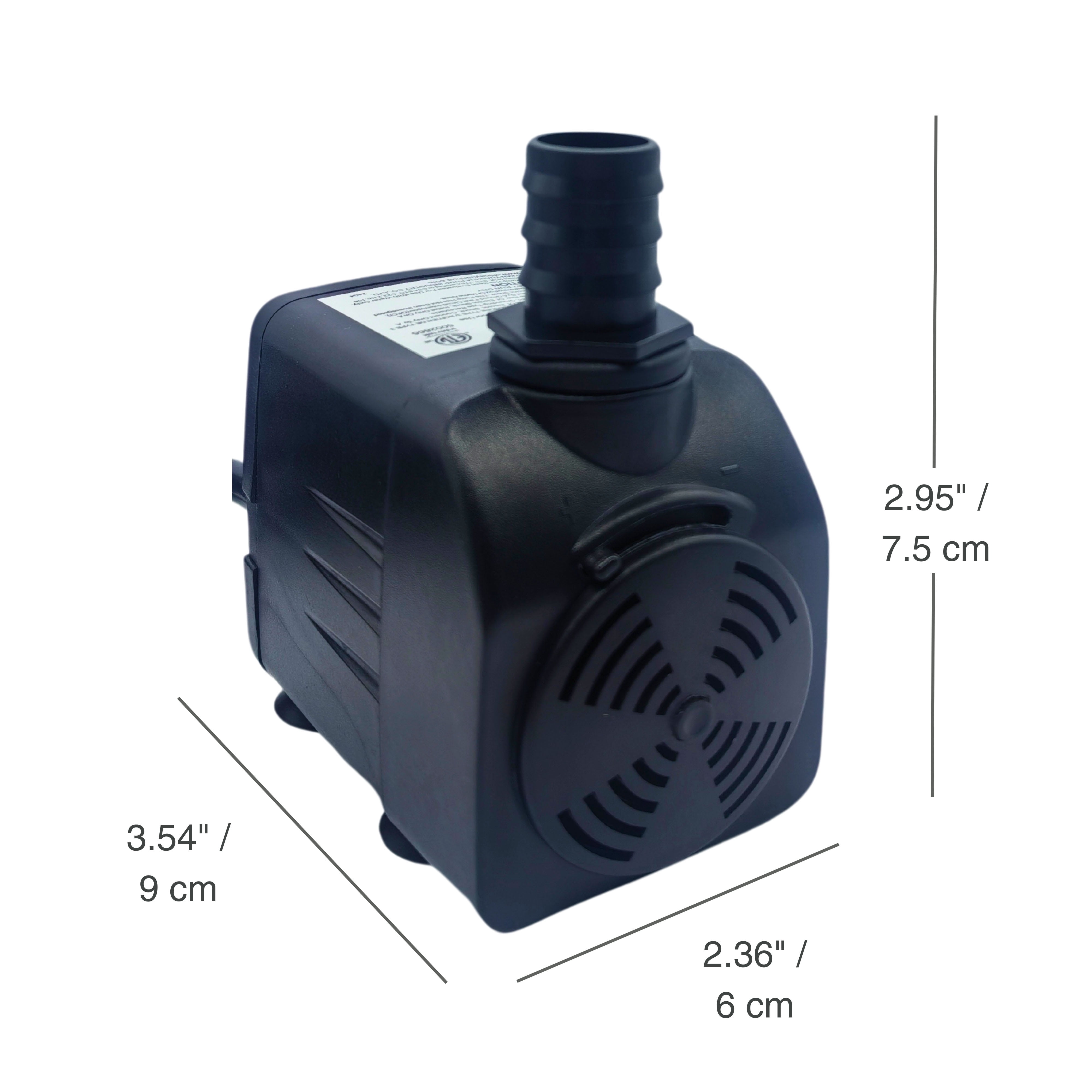 Teamson Home 424 GPH 35W Adjustable Submersible Water Pump with a 6 ft ...