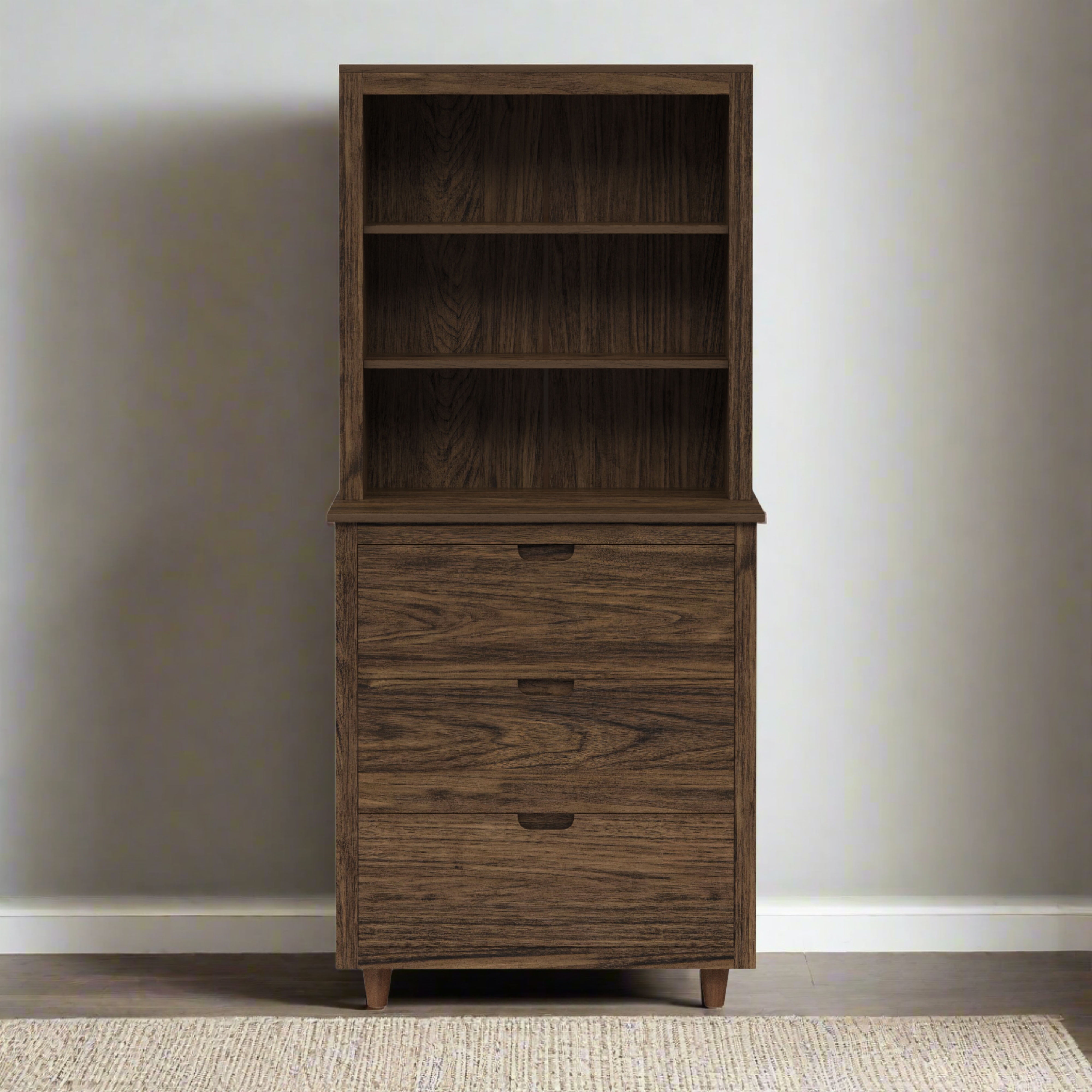 Teamson Home Ellery Freestanding Hutch Cabinet with Open Shelves ...