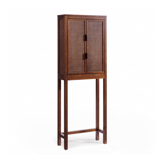 Wood And Rattan Cabinet