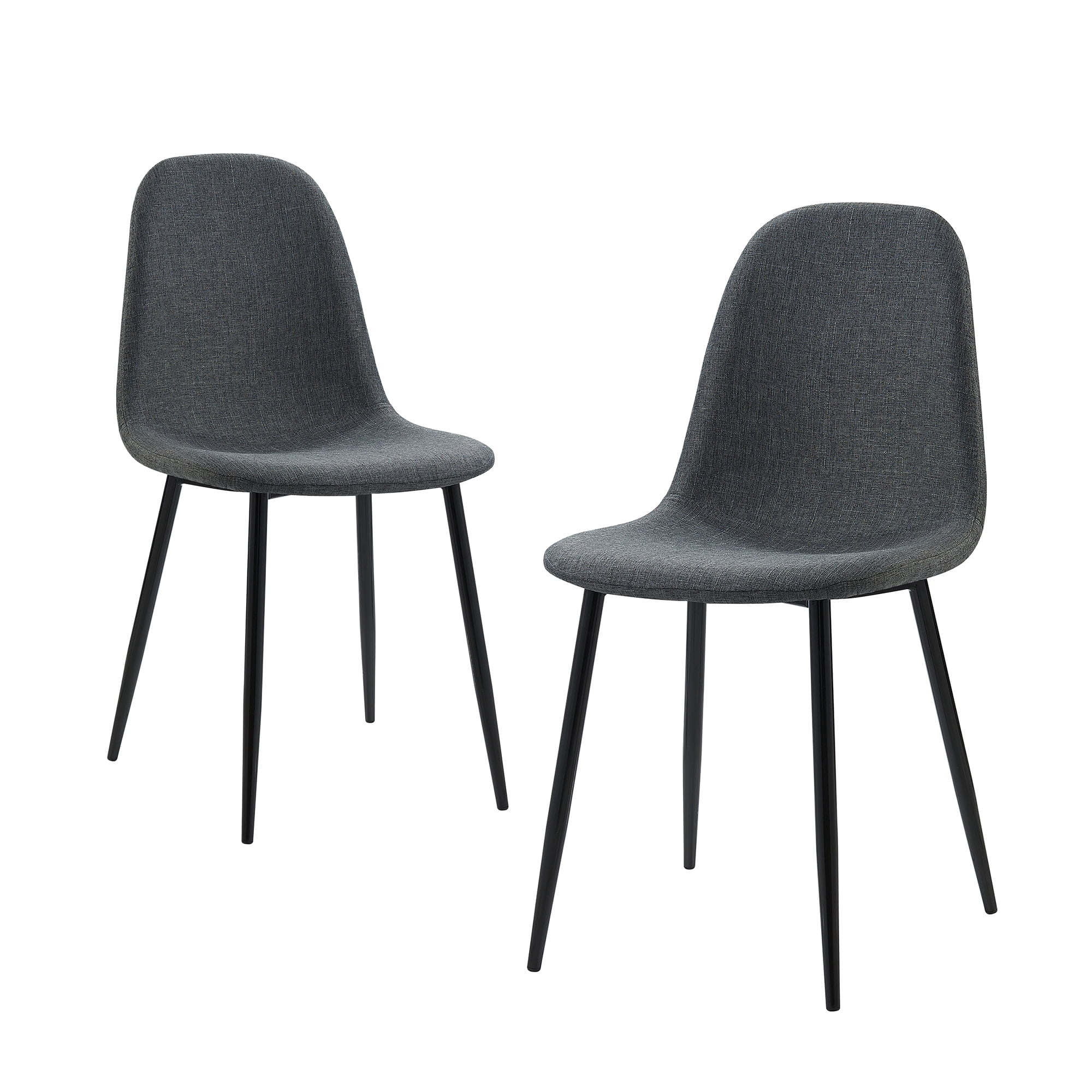 Teamson Home Minimalist Fabric Chair Seating Dark Grey Fabric Black ...