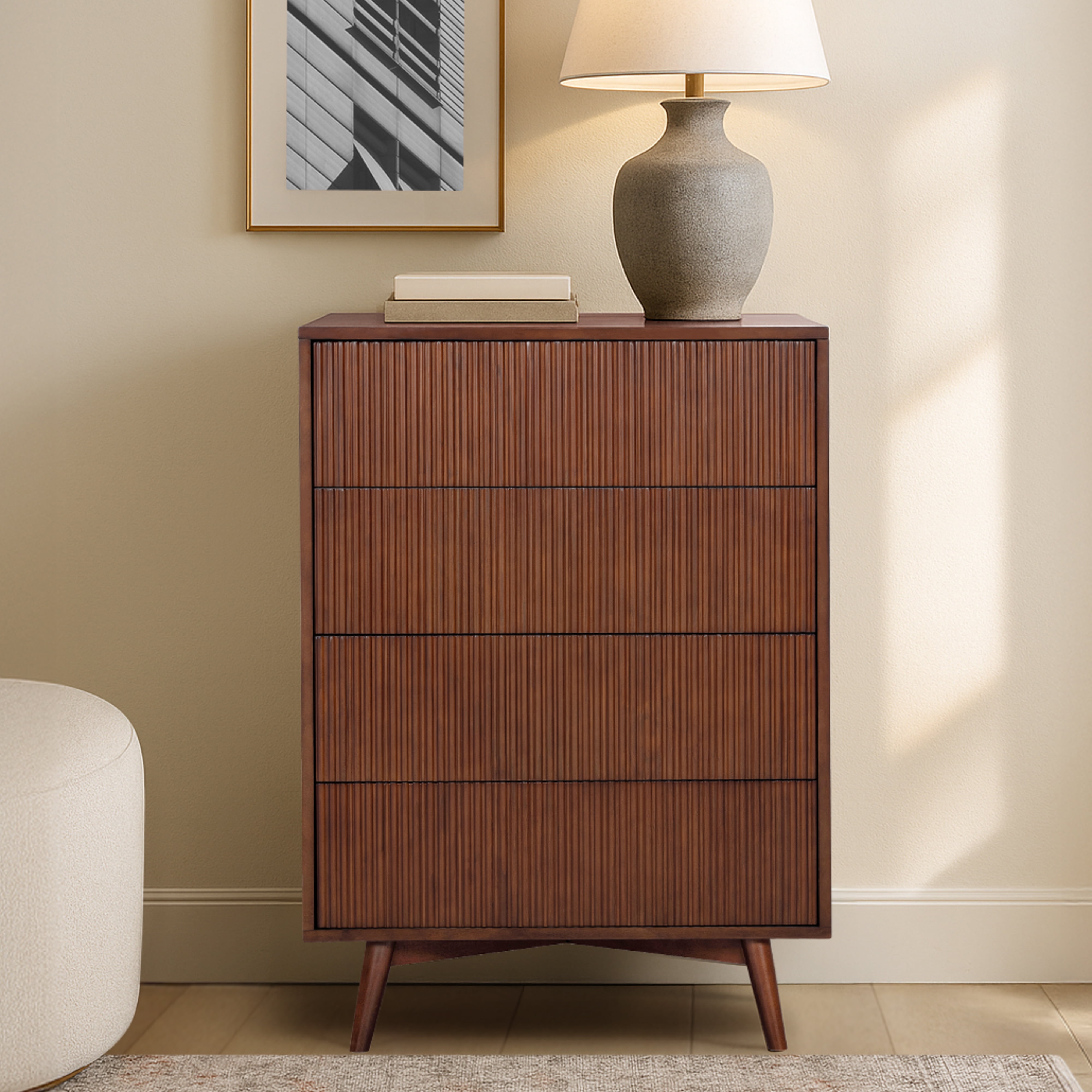 Teamson Home Tremolo Modern 4-Drawer Dresser with Push-Open Design ...