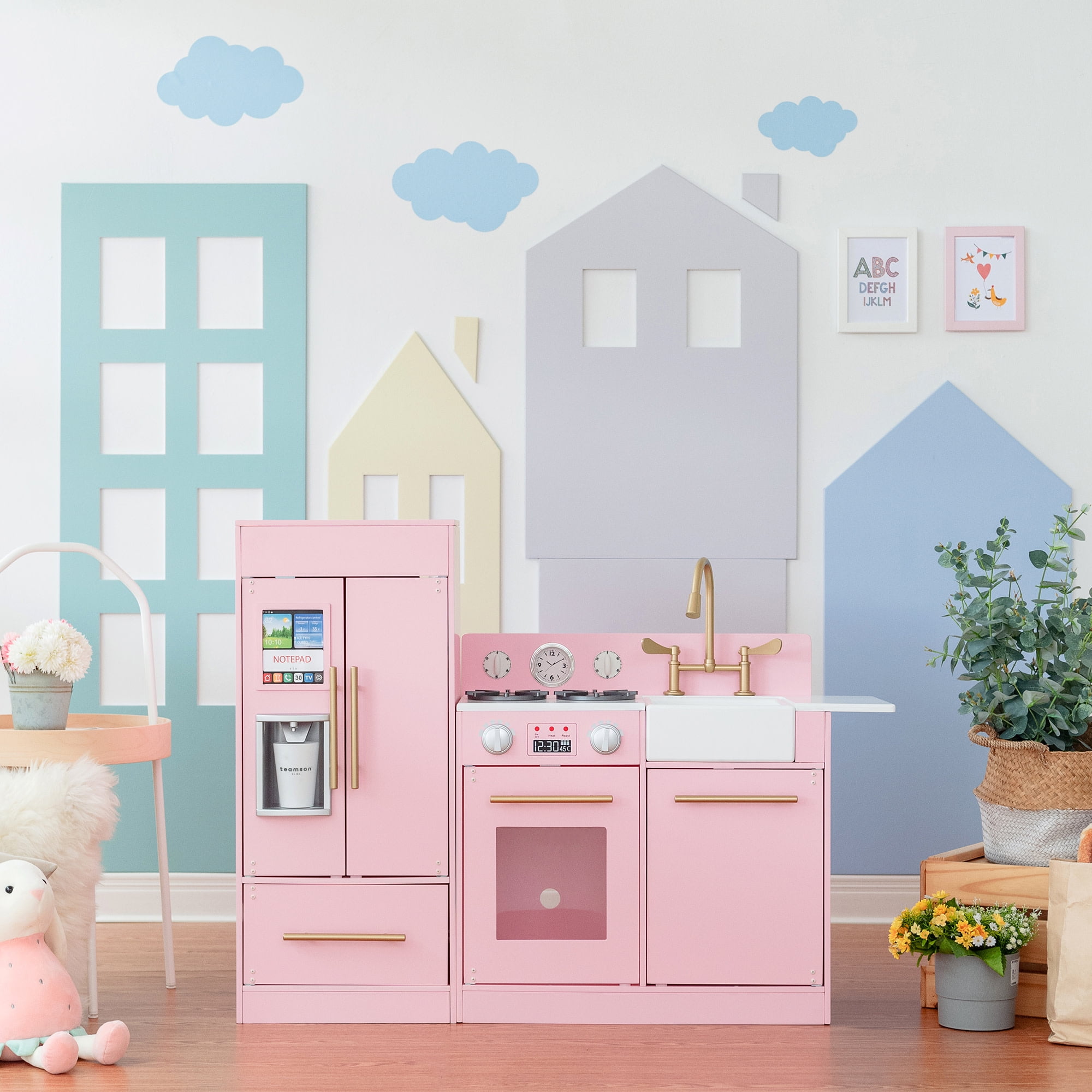 Teamson Kids Little Chef Charlotte Wooden Play Kitchen Set for Toddlers ...