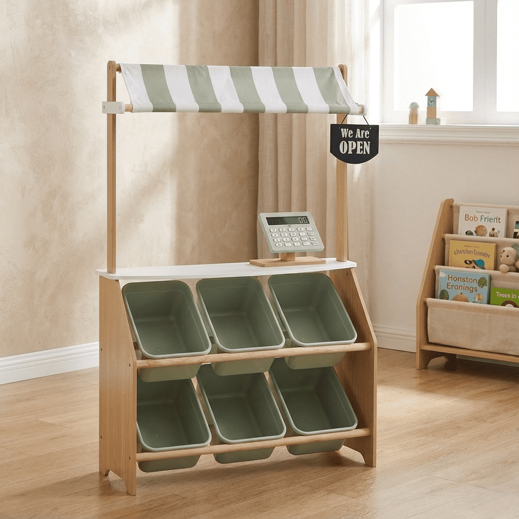 Teamson Kids Little Shopper Farmers' Market Play Stand, Olive - Walmart.com