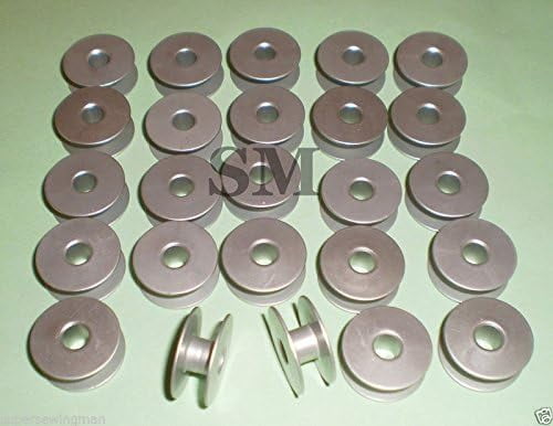 Teamwork 25 pcs.ALUMINUM INDUSTRIAL SEWING MACHINE BOBBINS FOR DDL227 ...