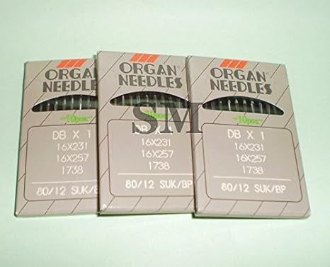 Teamwork 30 ORGAN DBx1 INDUSTRIAL SEWING MACHINE NEEDLES 16X231 16X257 FOR JUKI BROTHER (12 ...