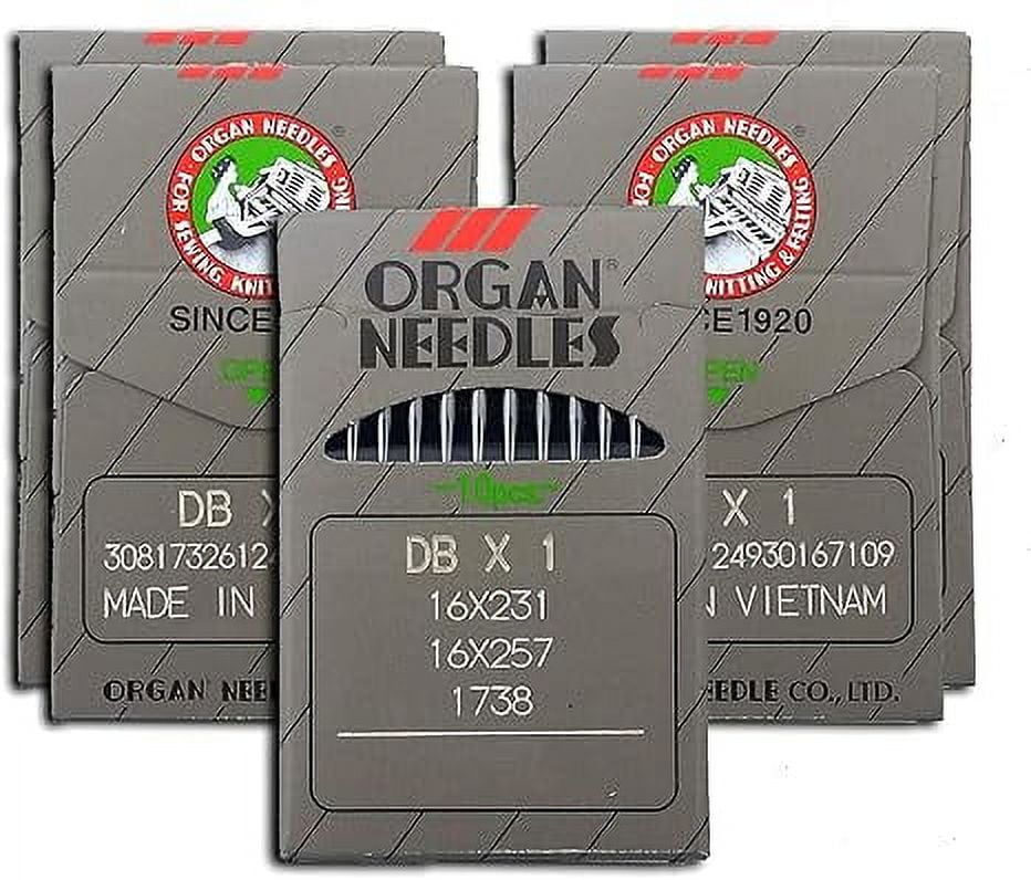 Teamwork 50 Organ Industrial Single Needle LOCKSTITCH Round Shank Needles (Ball Point) DBX1 ...