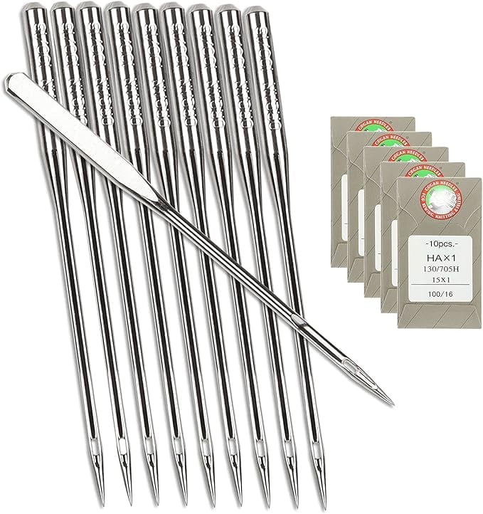 Teamwork 50 PCS Sewing Machine Needles for Brother Size 100/16 130/705H ...