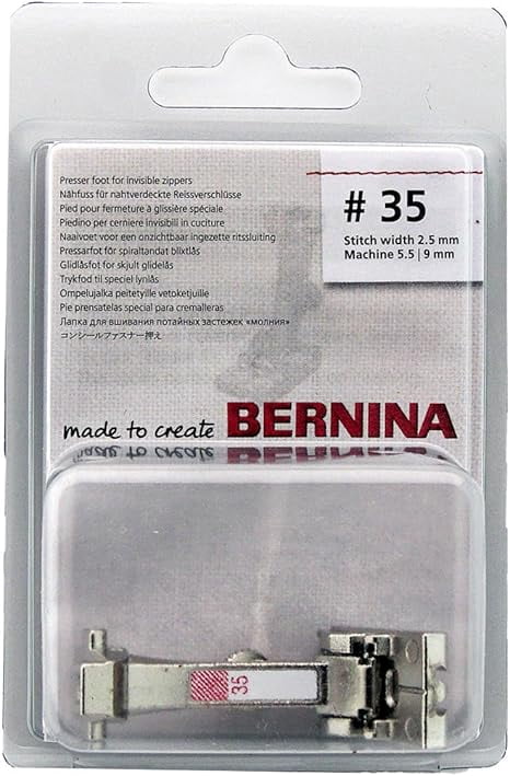Teamwork CONCEAL ZIPPER FOOT, #0306537000 (#35N) fits BERNINA 120 - 190 ...