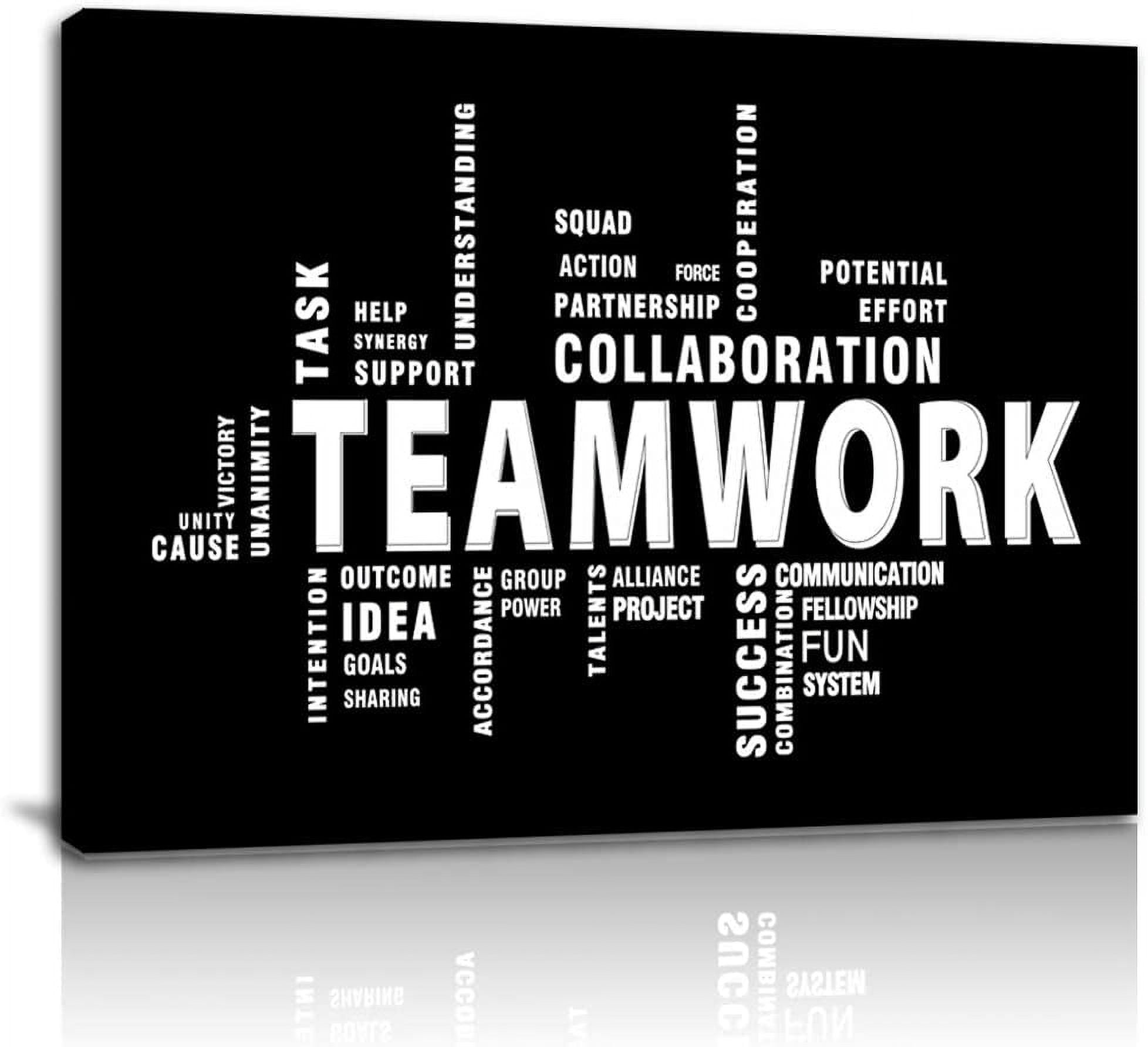 Teamwork Canvas Wall Art - Large Unframed Motivational Quotes Artwork ...