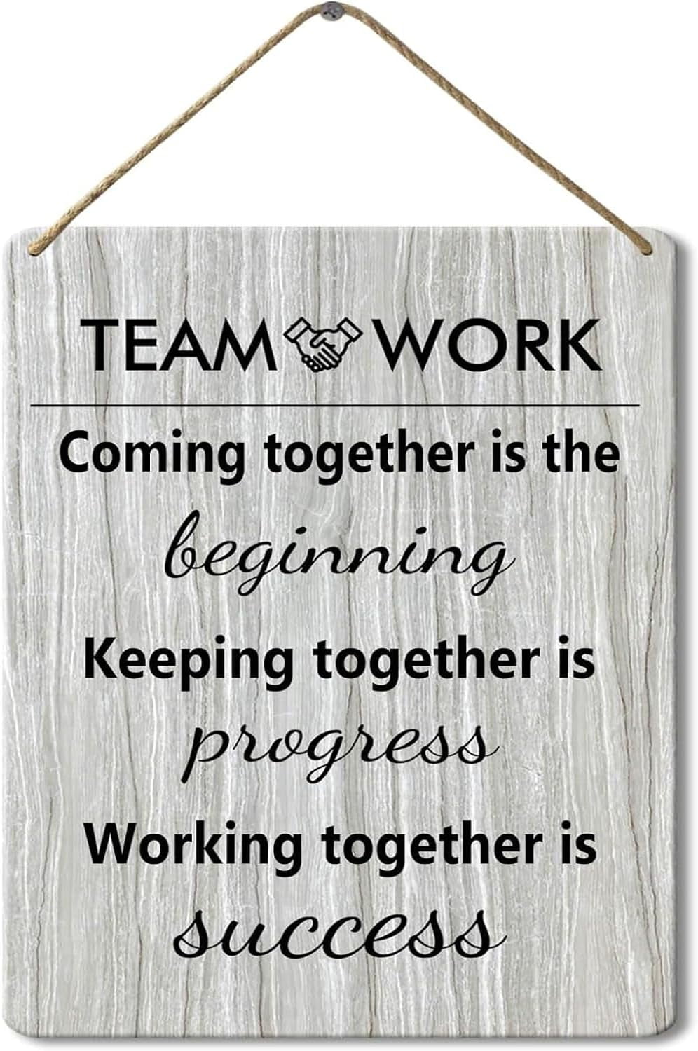 Teamwork Coming Together Is The Beginning Wood Sign for Home Decor Room ...