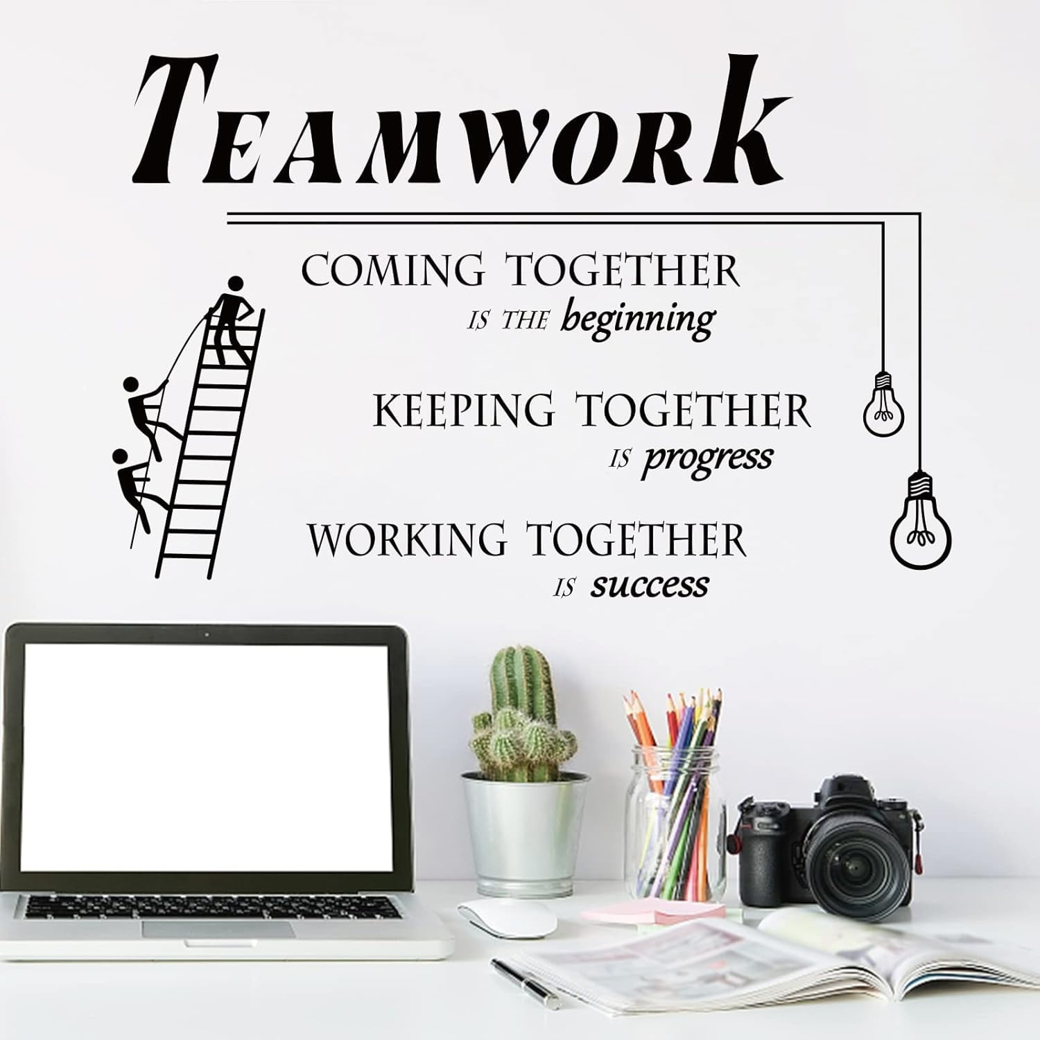 Teamwork Inspirational Quotes Wall Stickers Peel and Stick Wall Decals ...