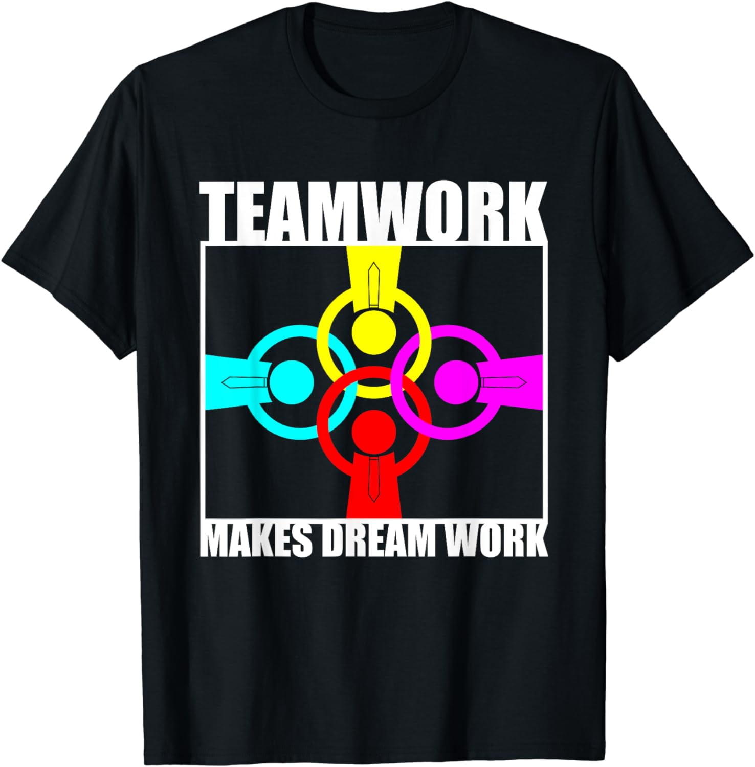 Teamwork Makes Dream Work Motivational Spirit Together Team T-Shirt ...