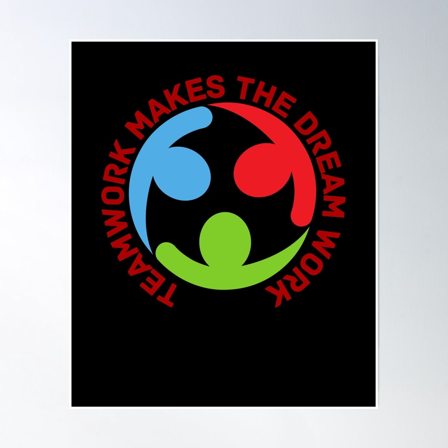 Teamwork Makes The Dream Work Poster Wall Art, Modern Wall Decor, 8x12 ...