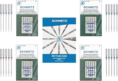 Teamwork SCHMETZ Microtex Sewing Machine Needle Combo Pack (20 Needles ...