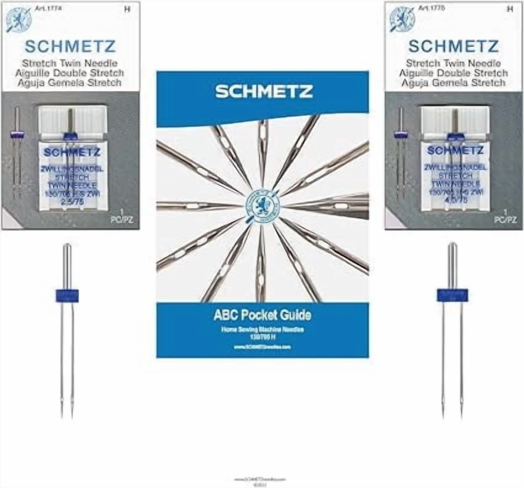 Teamwork SCHMETZ Stretch Twin Sewing Machine Needle Combo Pack (2 ...