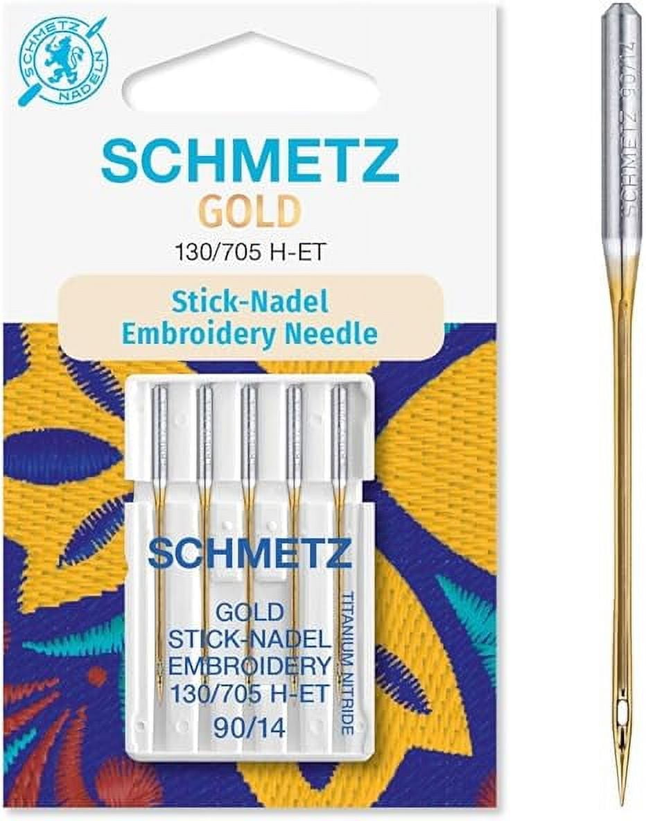 Teamwork Schmetz Gold Titanium Embroidery Needles Size 90/14 - Walmart.com